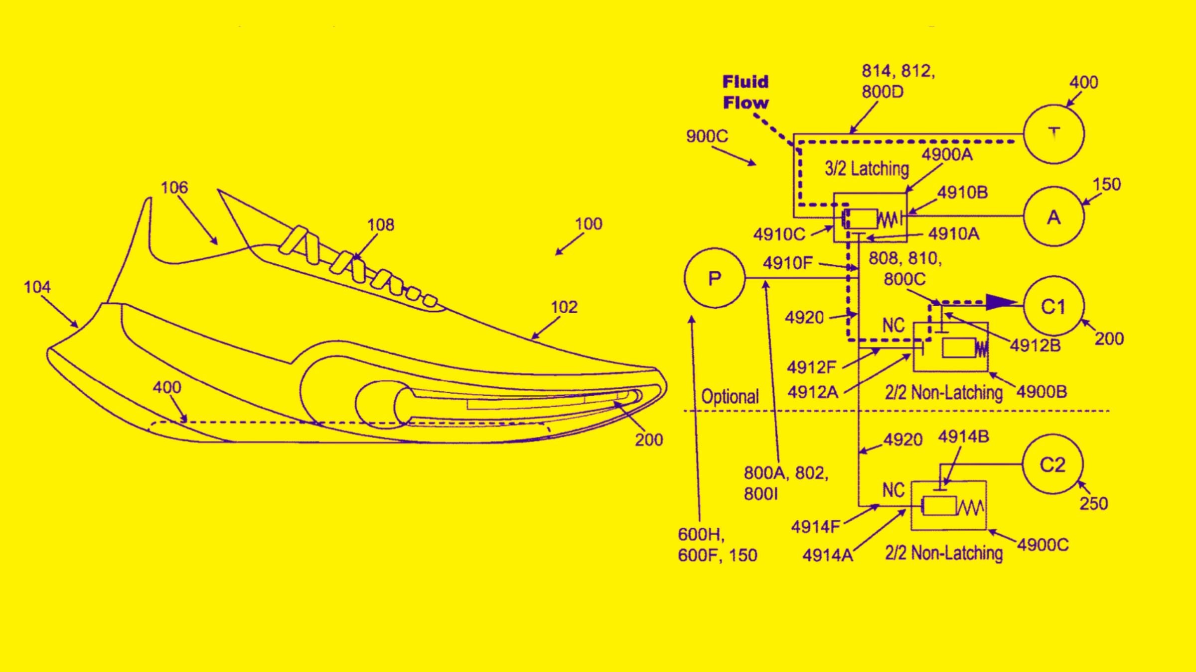 Nike Applies for Electronic Fluid Support Control Shoe Patent